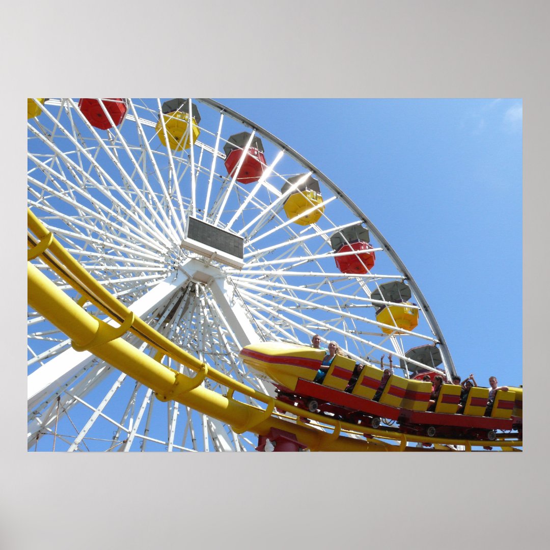 Roller Coaster Ferris Wheel Poster | Zazzle