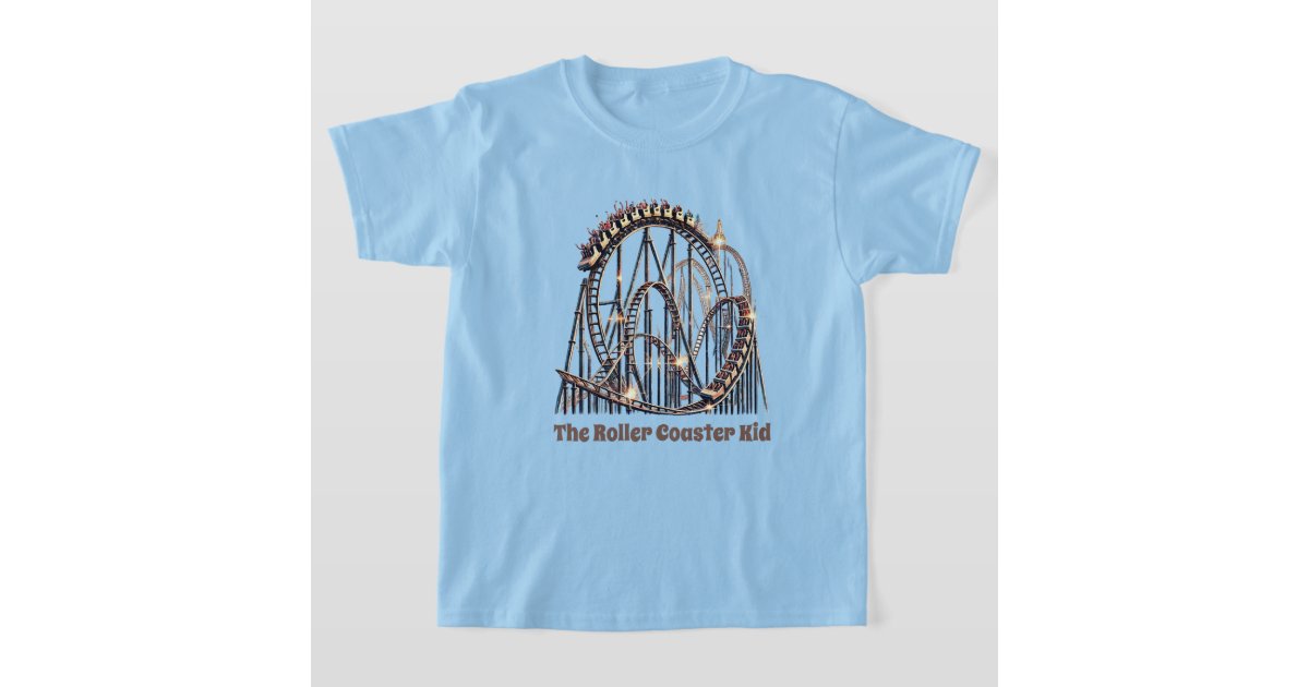 roller coaster kid add text T-Shirt | Zazzle