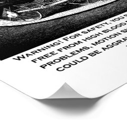 Roller Coaster Warning Poster | Zazzle