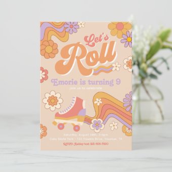 Roller Skate Birthday Invitation | Groovy Skate | Zazzle