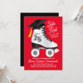 Roller Skate Graduation Party Invitation Red | Zazzle