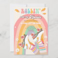 Roller Skate Skating Retro Groovy Birthday Party I Invitation | Zazzle