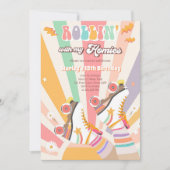 Roller Skate Skating Retro Groovy Birthday Party Invitation | Zazzle