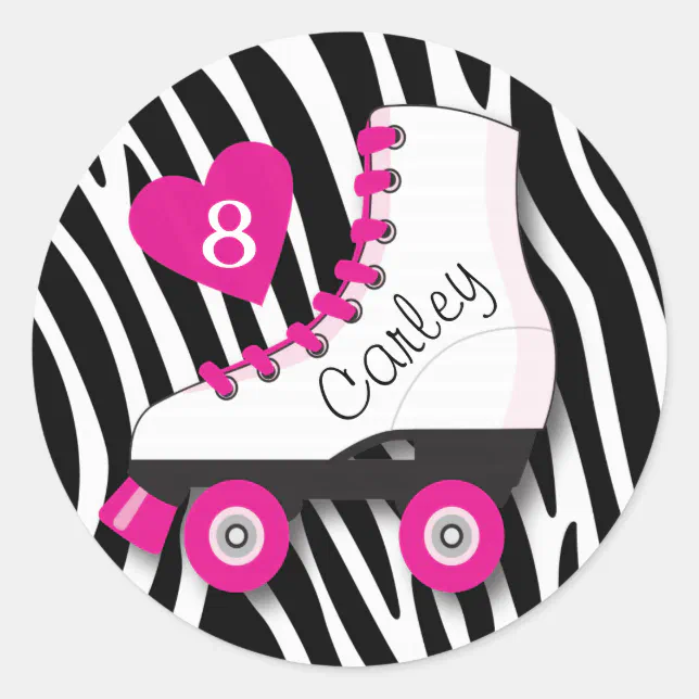 Roller Skate Zebra Sticker | Zazzle