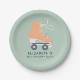 Roller Skating Girls Birthday Party Paper Plates | Zazzle