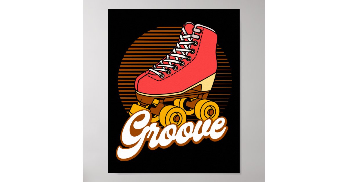 Roller Skating Groove 1970S Retro Poster | Zazzle