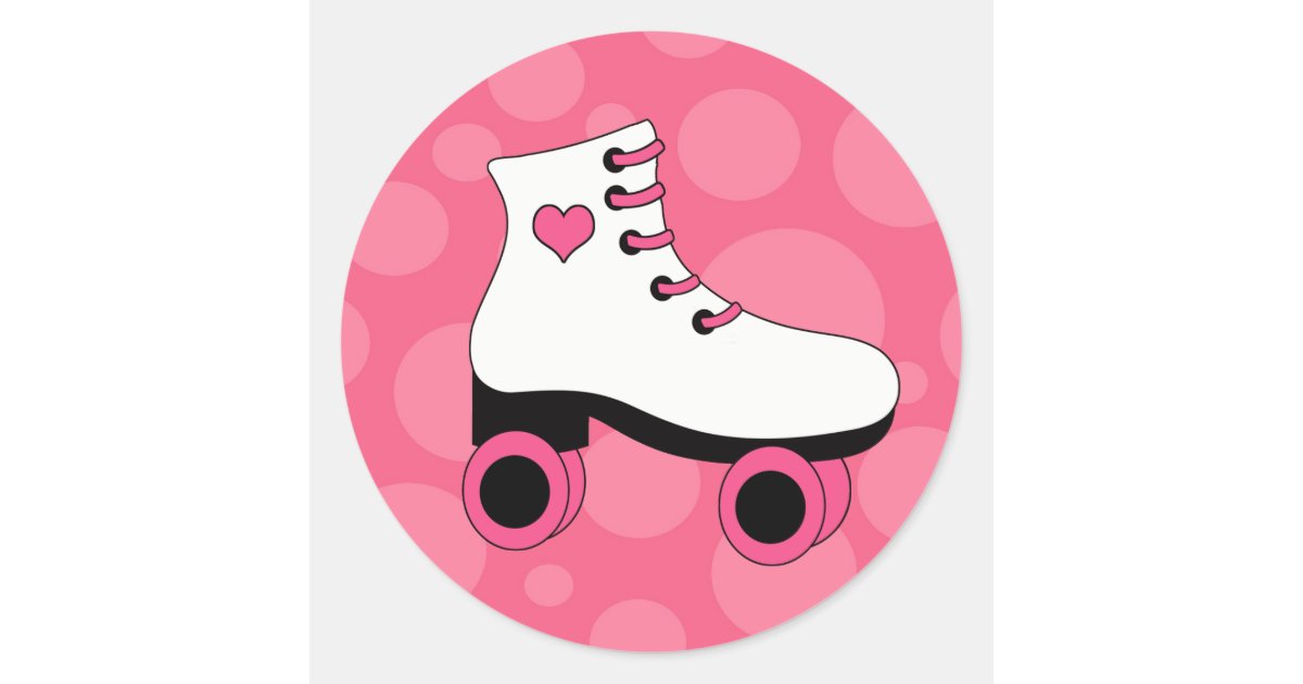 Roller Skating Heart Girls Stickers | Zazzle