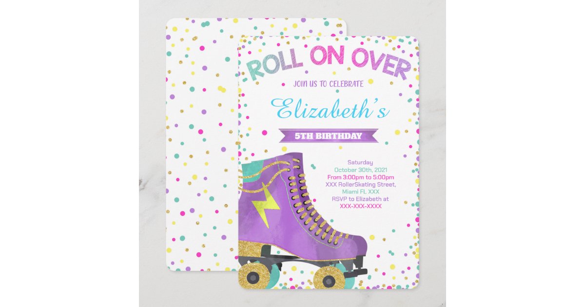 Roller Skating Invitation, Birthday Invitation | Zazzle