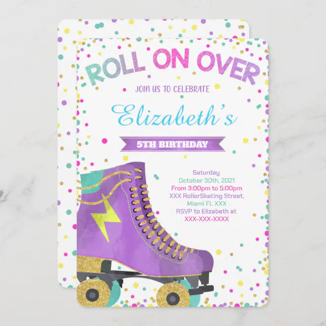 Roller Skating Invitation, Birthday Invitation | Zazzle