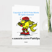 Rollerblade Fish funny Skating cartoon Card | Zazzle