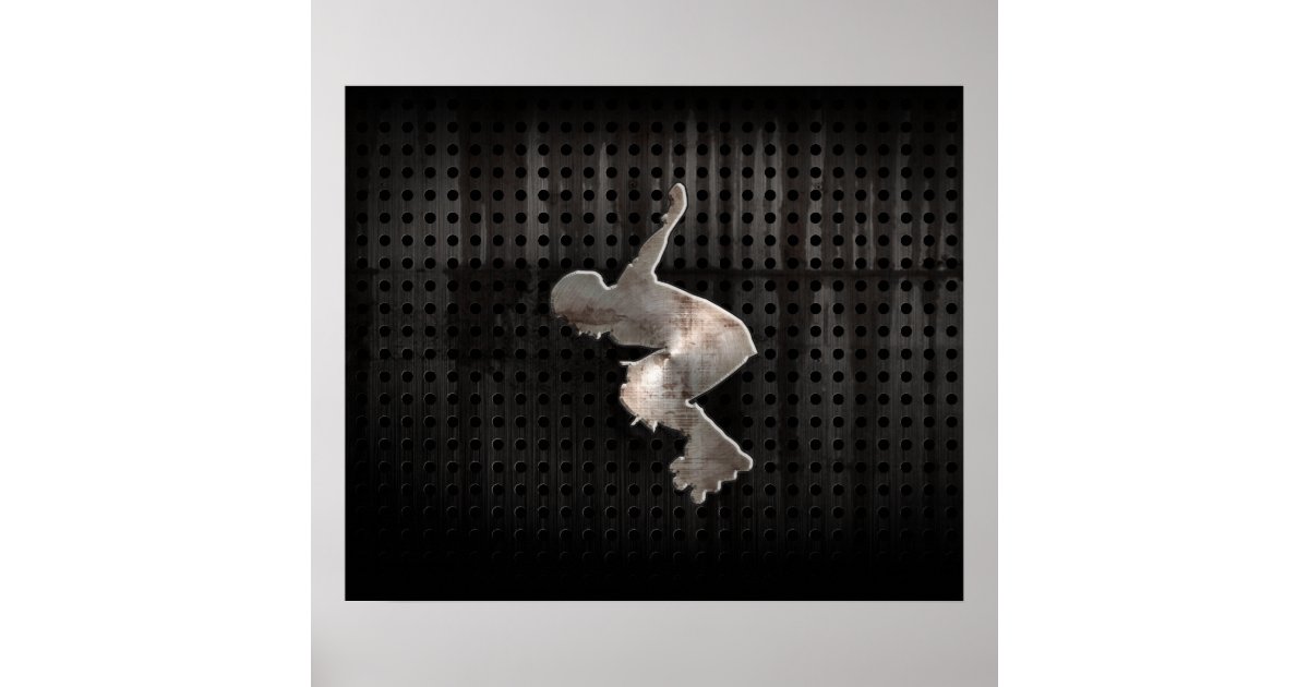Rollerblading; Cool Black Poster | Zazzle
