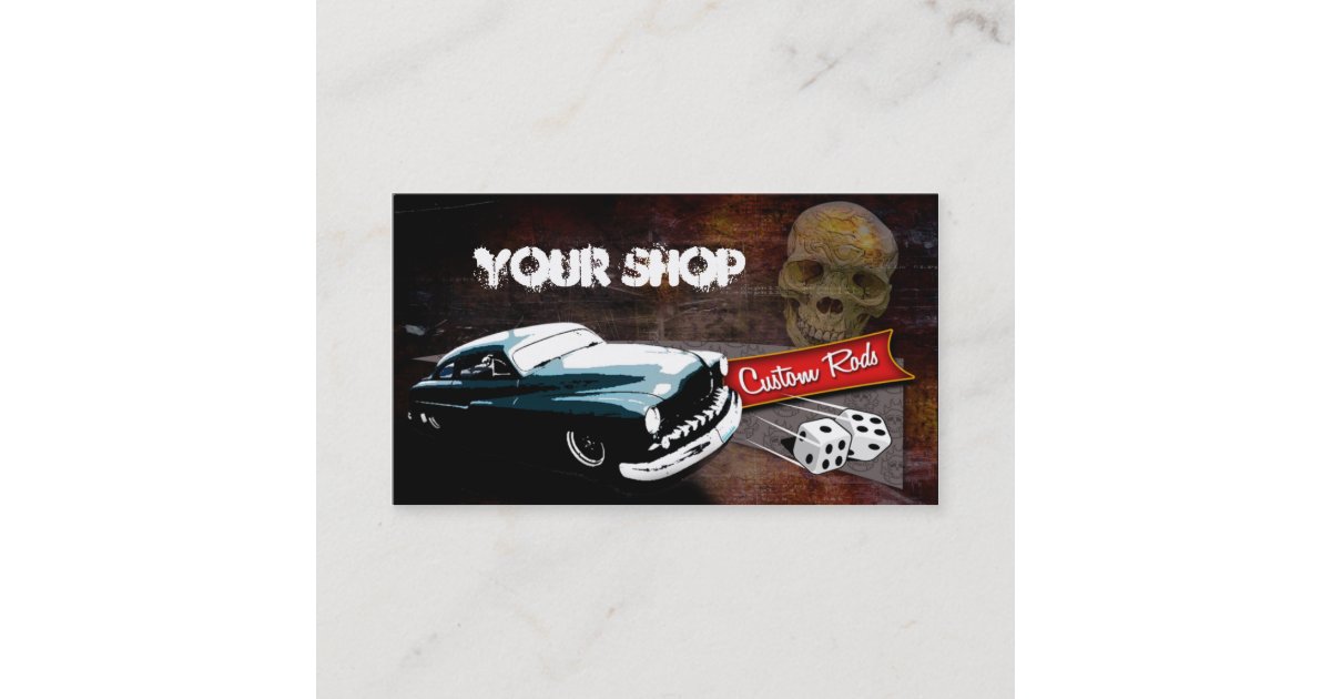 Rollin' Bones Hot Rods Business Card | Zazzle