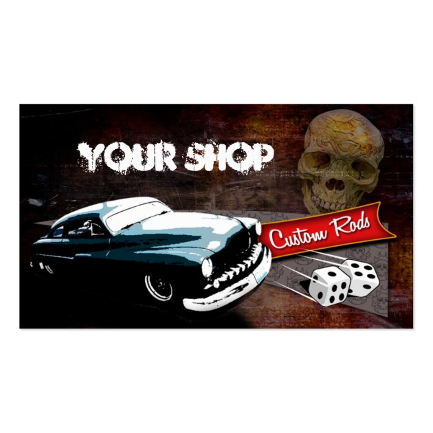Rollin' Bones Hot Rods Business Card Template