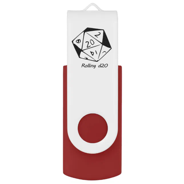 Rolling d20 USB flash drive | Zazzle