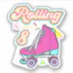 Rolling Into 8 Year Old Roller Skate 8th Birthday Sticker | Zazzle