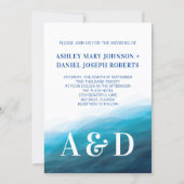 Rolling Ocean Waves Wedding Invitation, Turquoise Invitation | Zazzle