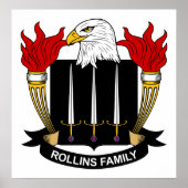 Rollins Family Crest Poster | Zazzle