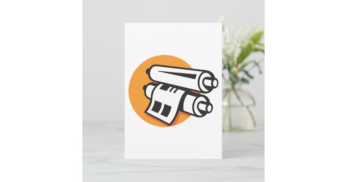 Rolls Of Paper Icon Invitation | Zazzle