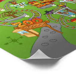 Roly-Poly Monster "Zoo Map" Poster (12"x8") | Zazzle