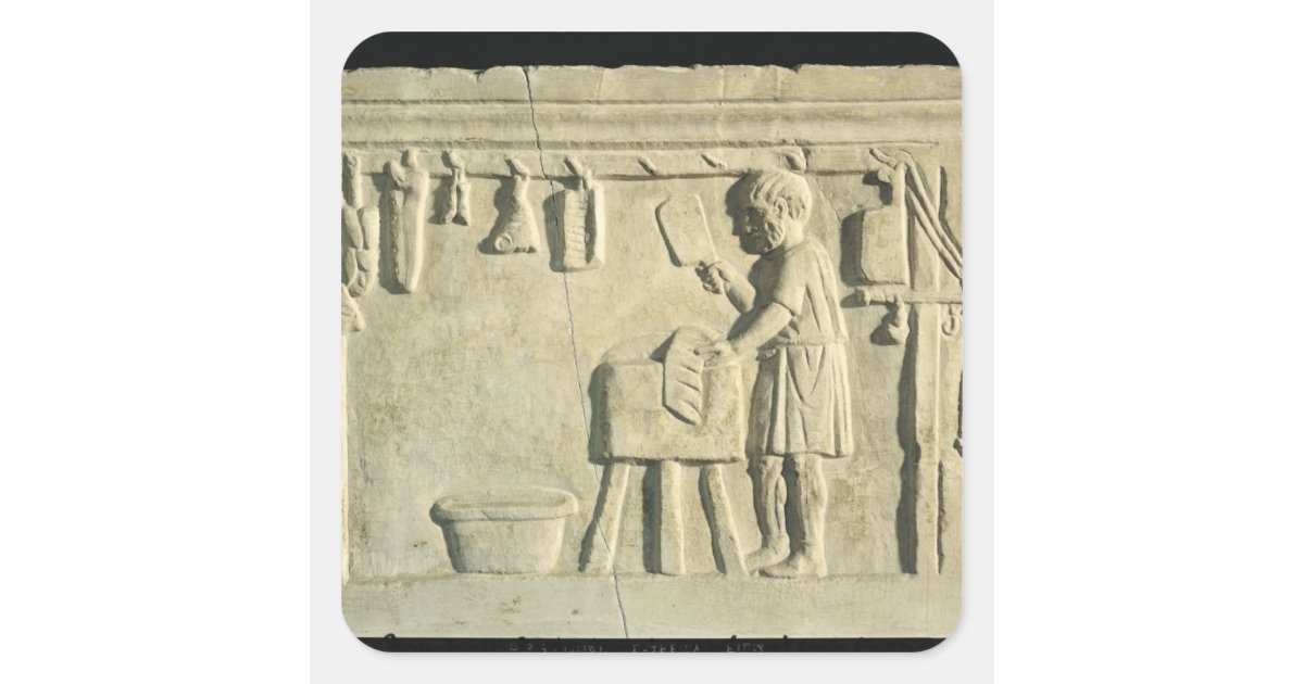 Roman Butcher's, relief Square Sticker | Zazzle