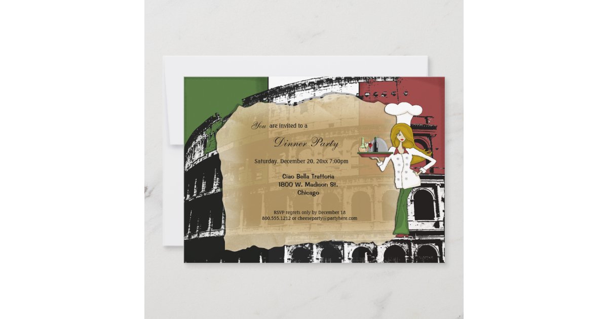 Roman Coliseum Dinner Party Invitation | Zazzle