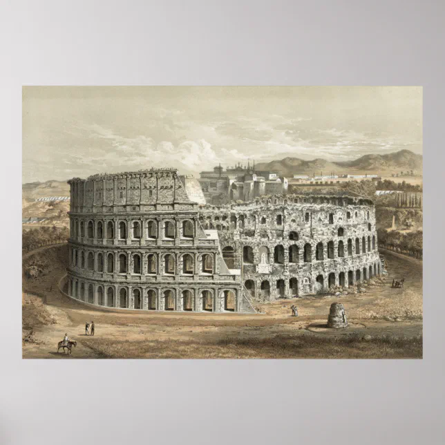 Roman Coliseum Vintage Art Poster | Zazzle