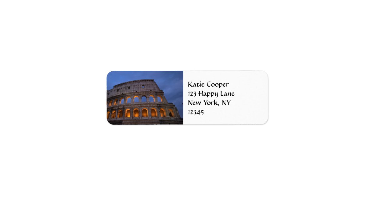 Roman Colosseum at Night Label | Zazzle