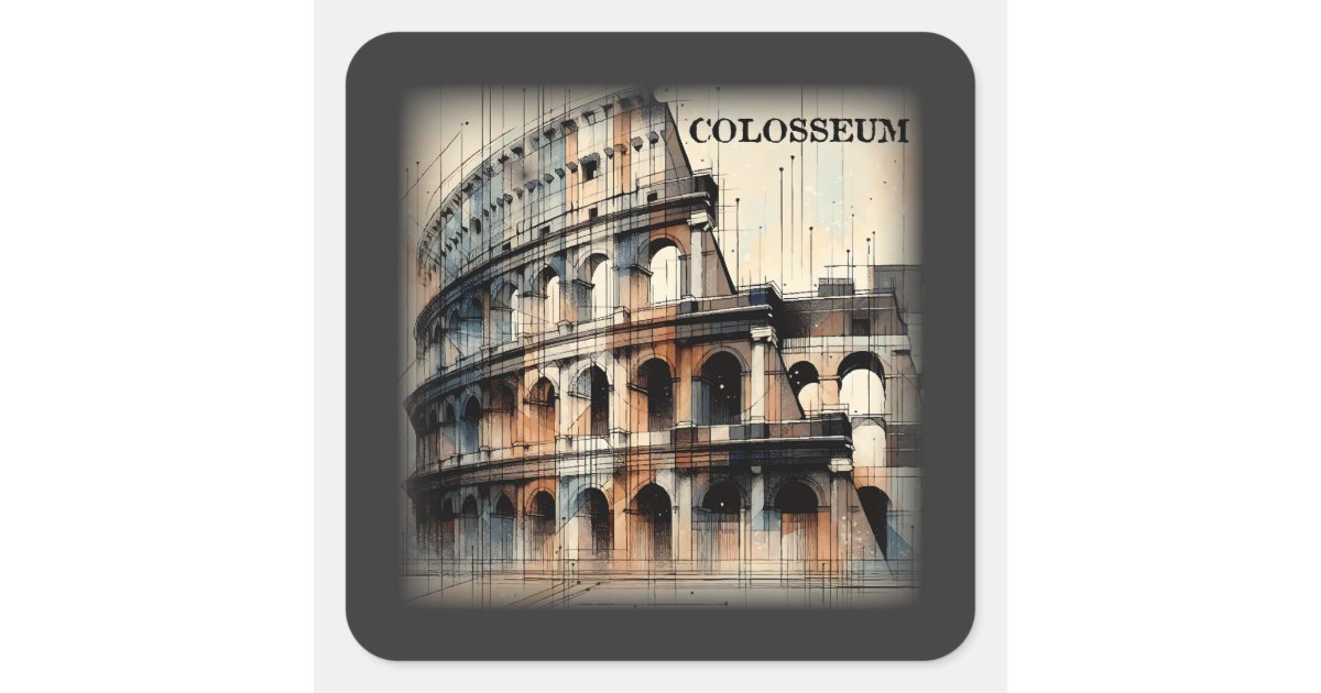 Roman Colosseum Italy Europe Square Sticker | Zazzle