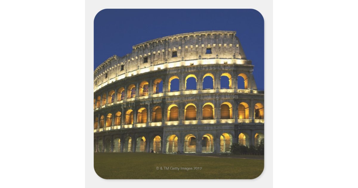 Roman Colosseum, Rome, Italy 3 Square Sticker | Zazzle.com