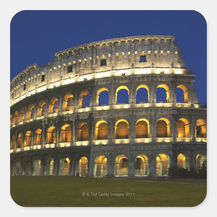 Roman Colosseum, Rome, Italy 3 Square Sticker | Zazzle.com
