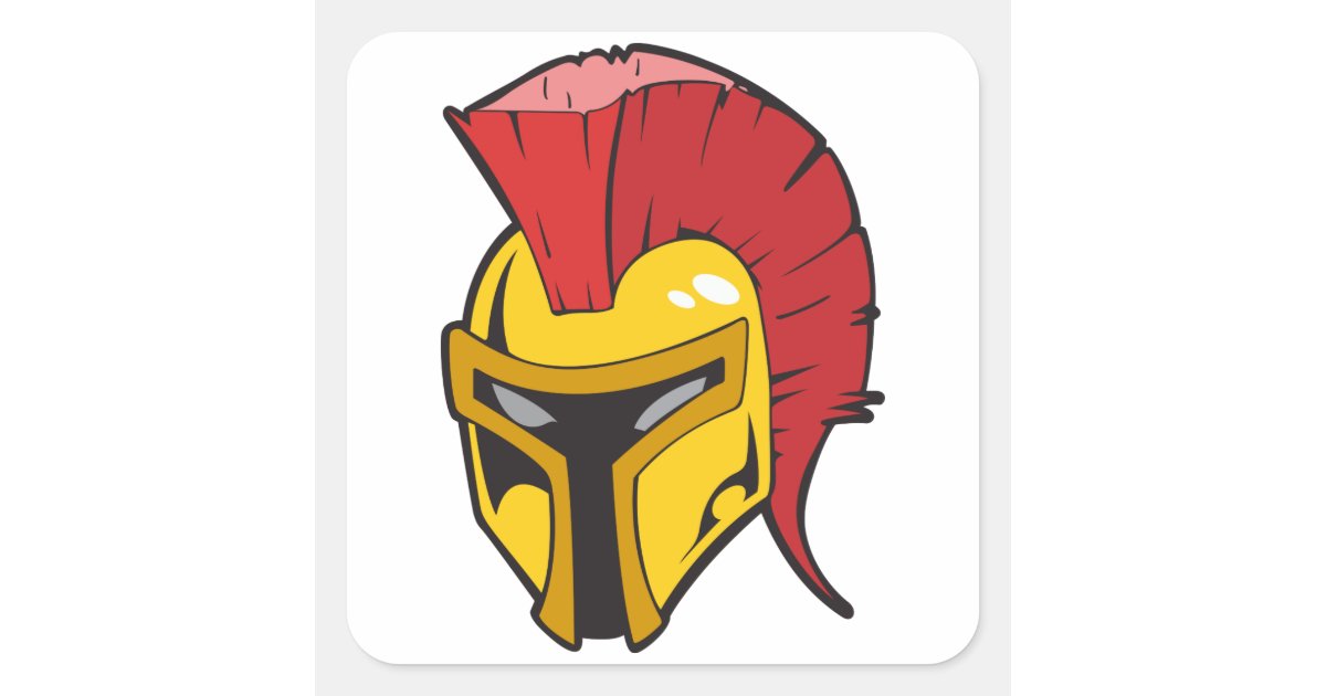 Roman Helmet Square Sticker | Zazzle