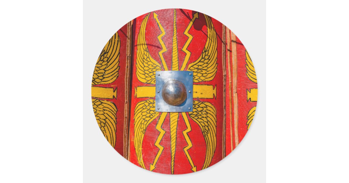 Roman Military Shield - Scutum Classic Round Sticker | Zazzle