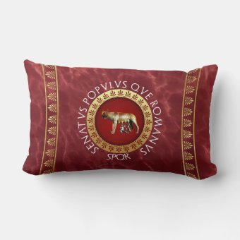 Roman Monogram Lumbar Pillow | Zazzle
