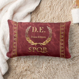 Roman Monogram Lumbar Pillow | Zazzle