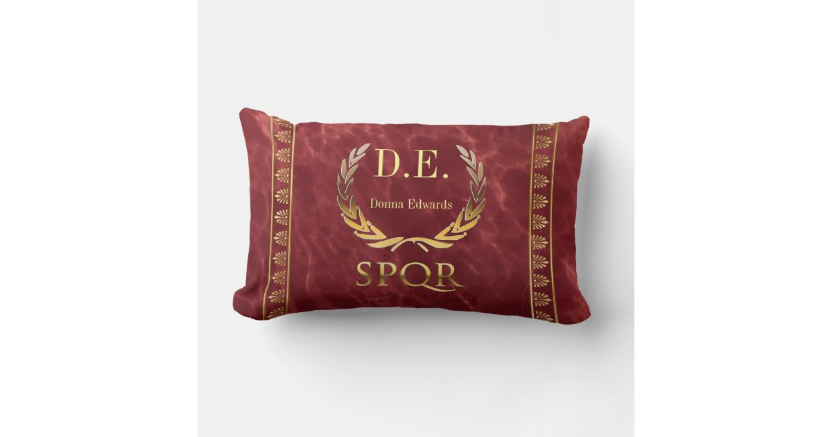 Roman Monogram Lumbar Pillow | Zazzle