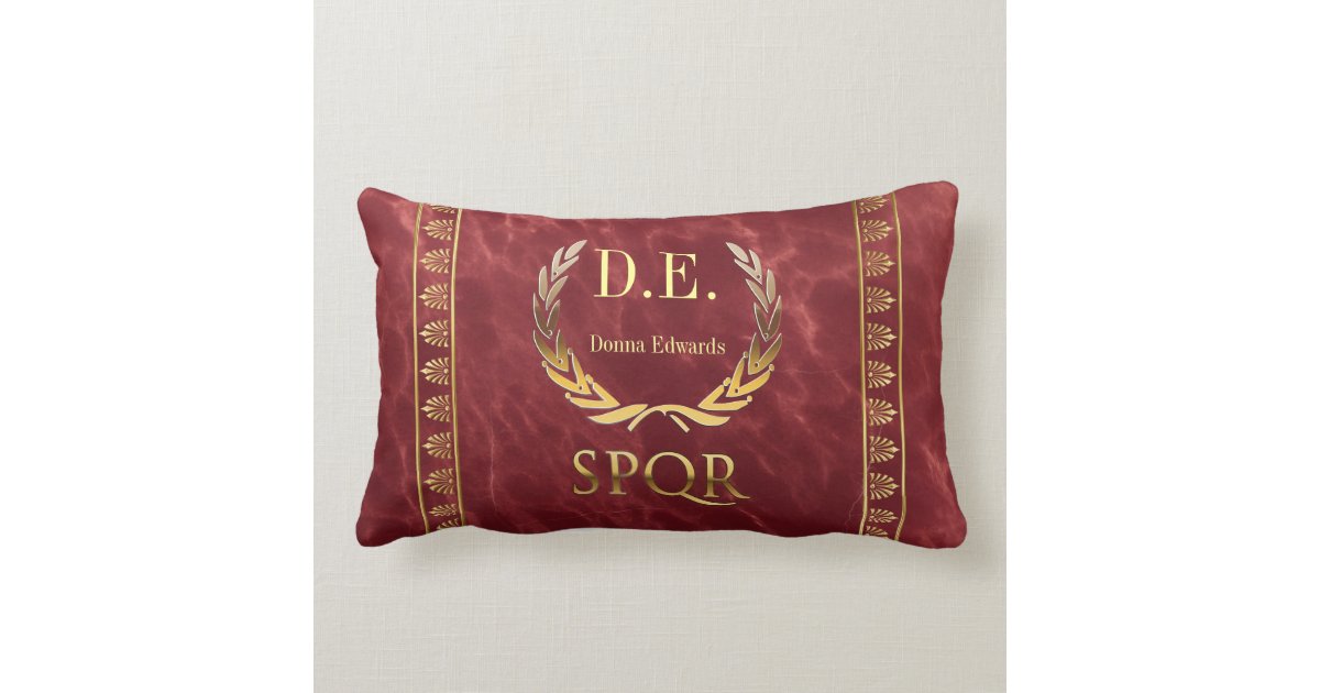 Roman Monogram Lumbar Pillow | Zazzle.com