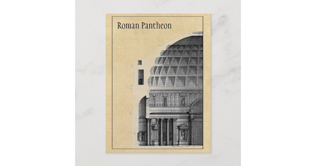 Roman Pantheon Classical Architecture Custom Postcard | Zazzle