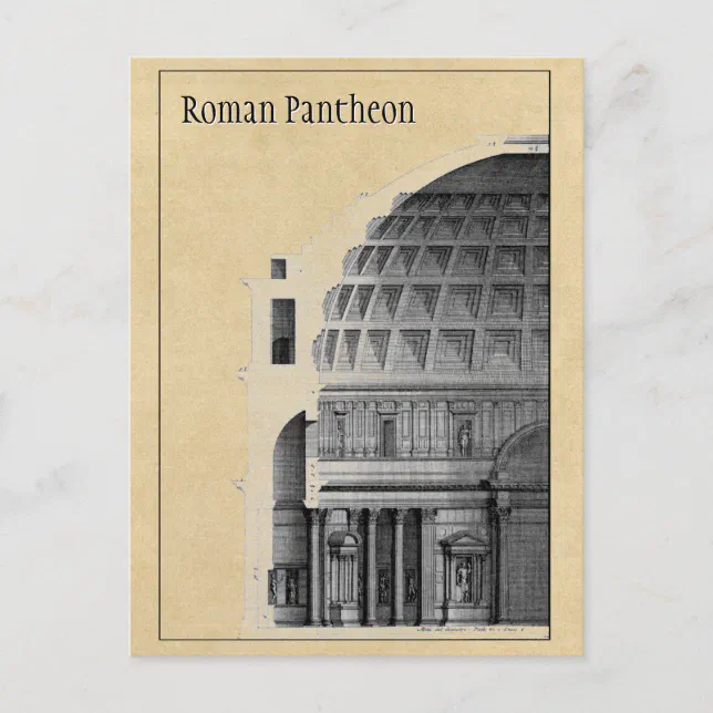 Roman Pantheon Classical Architecture Custom Postcard | Zazzle