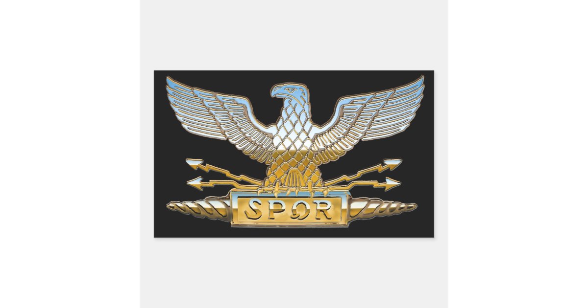 Roman Republican Eagle in Chrome Rectangular Sticker | Zazzle