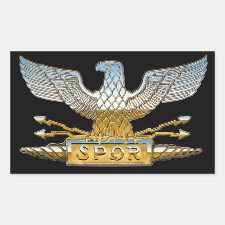Roman Republican Eagle in Chrome Rectangular Sticker | Zazzle