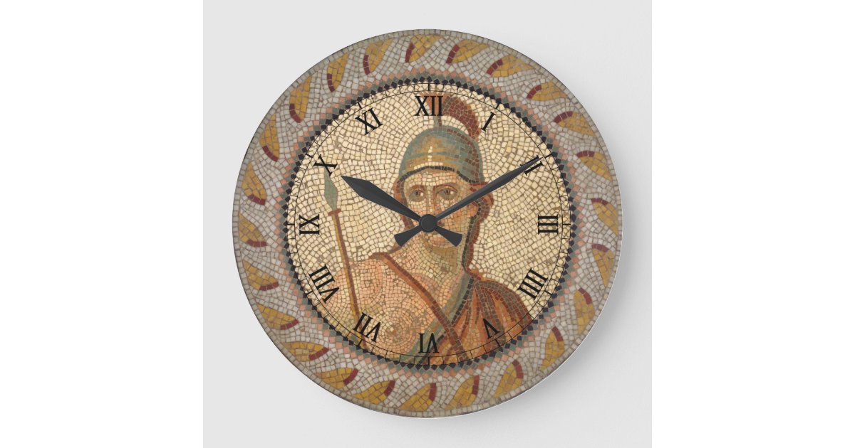 Roman Soldier Mosaic Large Clock | Zazzle