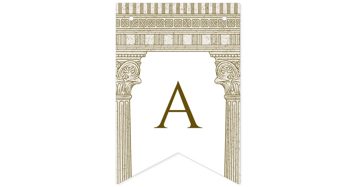 Roman Toga Party with elegant temple columns Bunting Flags | Zazzle