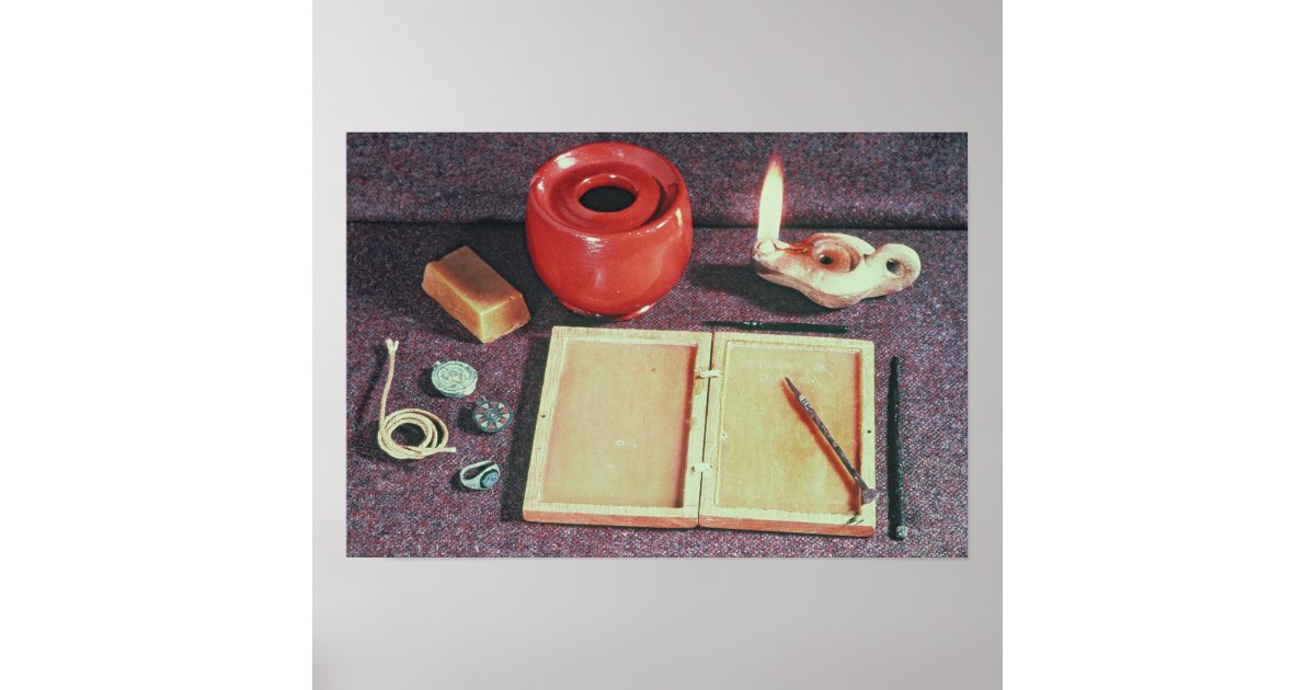 Roman writing materials poster | Zazzle