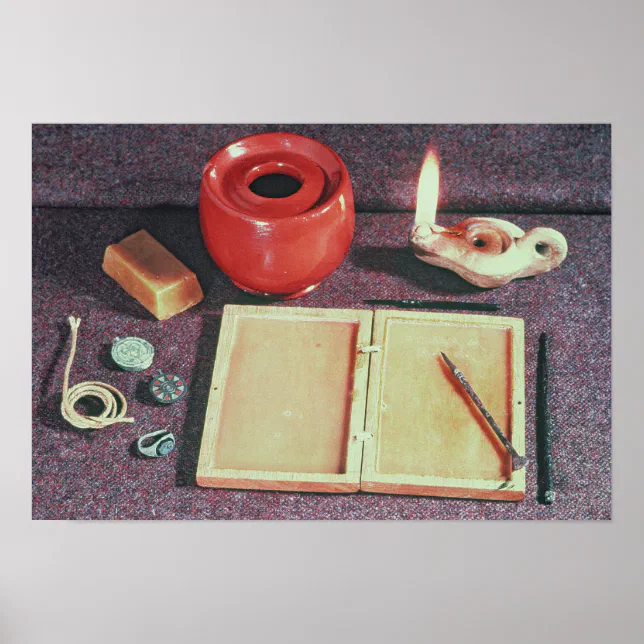 Roman writing materials poster | Zazzle