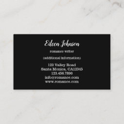 Romance Writer or Author Business Card | Zazzle