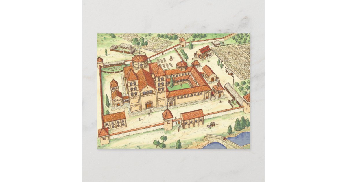 Romanesque Abbey. Model Postcard | Zazzle