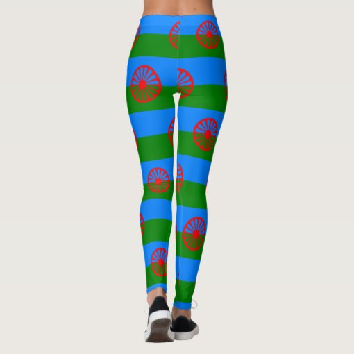 Romani & Gypsy Wagon Wheel Flag Leggings | Zazzle