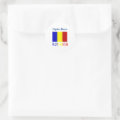 Romania and Romanian Flag Blue Personalization Classic Round Sticker ...