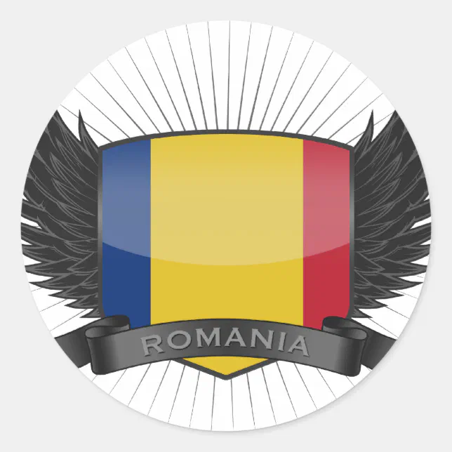 ROMANIA CLASSIC ROUND STICKER | Zazzle