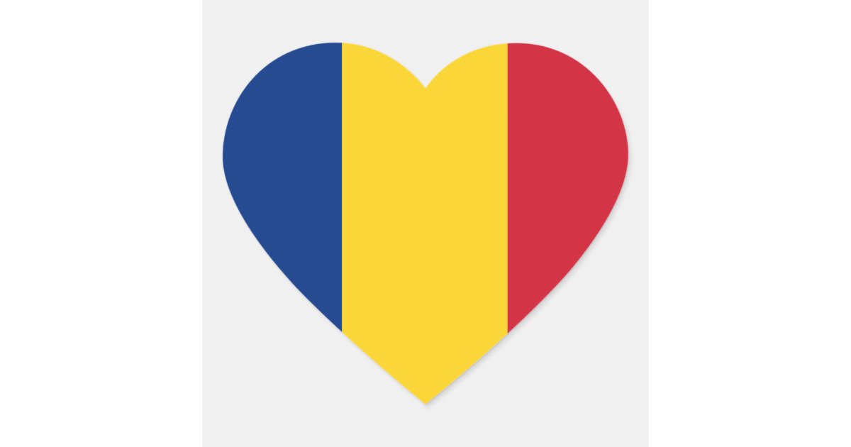 Romania Flag Heart Sticker | Zazzle